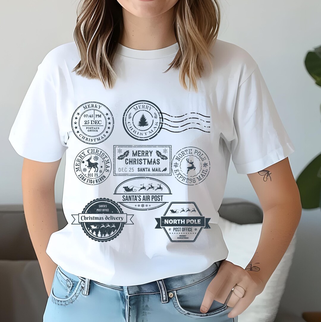 Postage Stamps T-shirt North Pole Shipping Stamps T-shirt Post Office ...