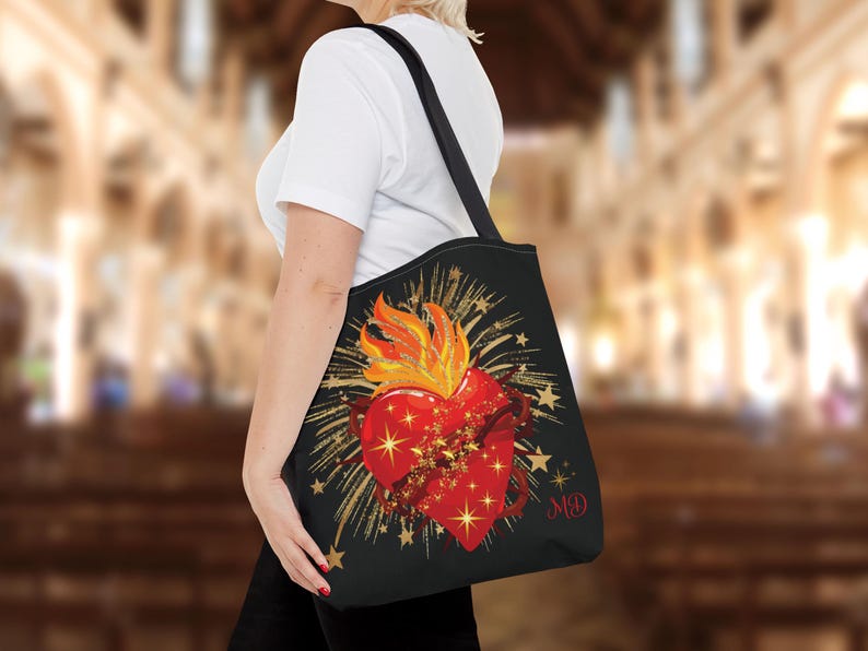 Sacred Heart of Jesus Tote Bag, Personalized Catholic Gift - Etsy