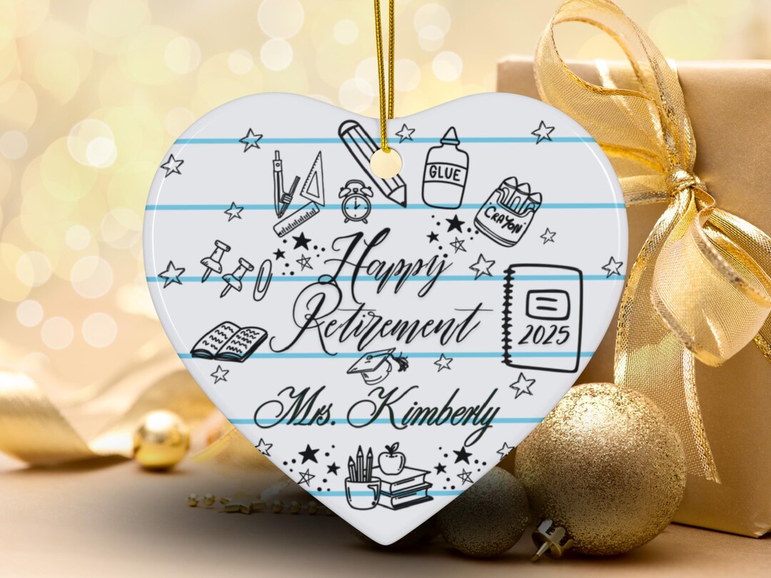 Custom Teacher Retirement Gift Doodle Graphic Handmade Keepsake ...