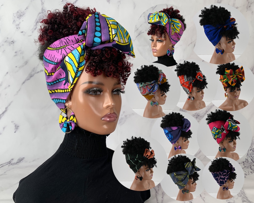 SATIN LINED SCARF Wide Ankara Wrap Mini Wraps Women Headtie Headband ...