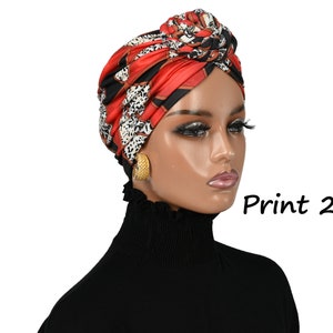 PRE-TIED ELEGANT Topknot Twisted Turban /slide on Turban Cap/ Pre-tied ...