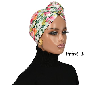 PRE-TIED ELEGANT Topknot Twisted Turban /slide on Turban Cap/ Pre-tied ...