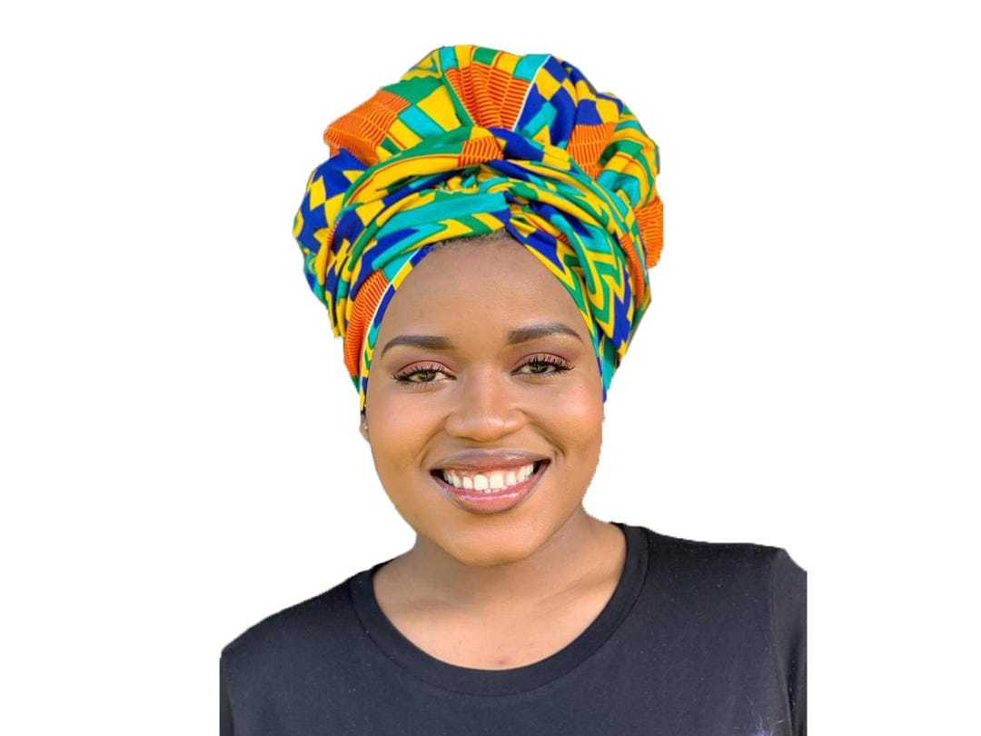 SATIN LINED HEADWRAP, African Print Bonnet Wrap, Curly Hair Covering ...
