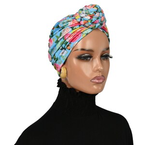 PRE-TIED ELEGANT Topknot Twisted Turban /slide on Turban Cap/ Pre-tied ...