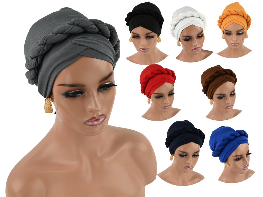 TWISTED PRE'TIED Turban, Full Coverage Cap, Pre-tied Stretchy Hat ...