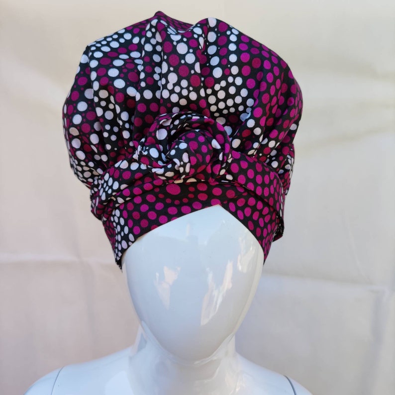 2 WAY SATIN LINED Head Wrap, African Print Head Wear, Scrub Cap, Turban ...