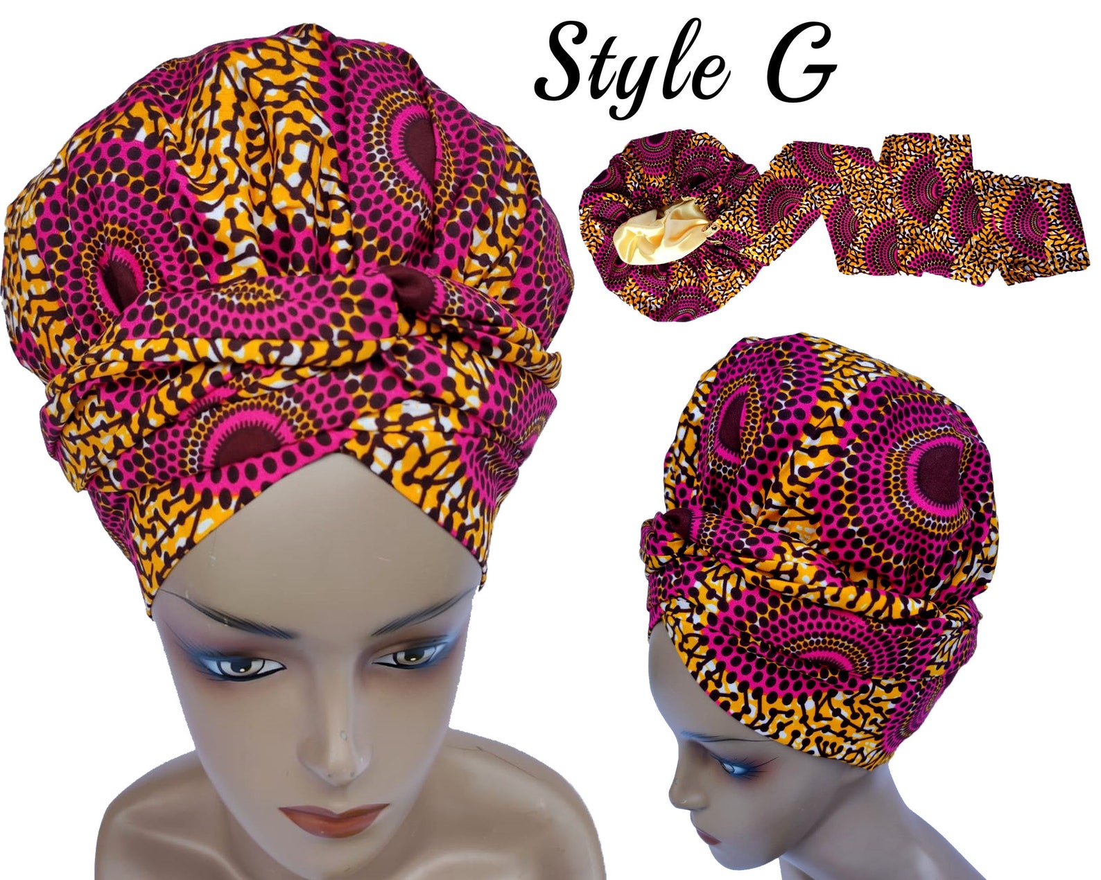 SATIN LINED BONNET With Wrap 2 Way Headwrap African Print - Etsy