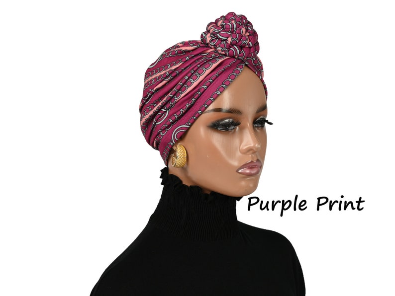 PRE-TIED ELEGANT Topknot Twisted Turban /slide on Turban Cap/ Pre-tied ...