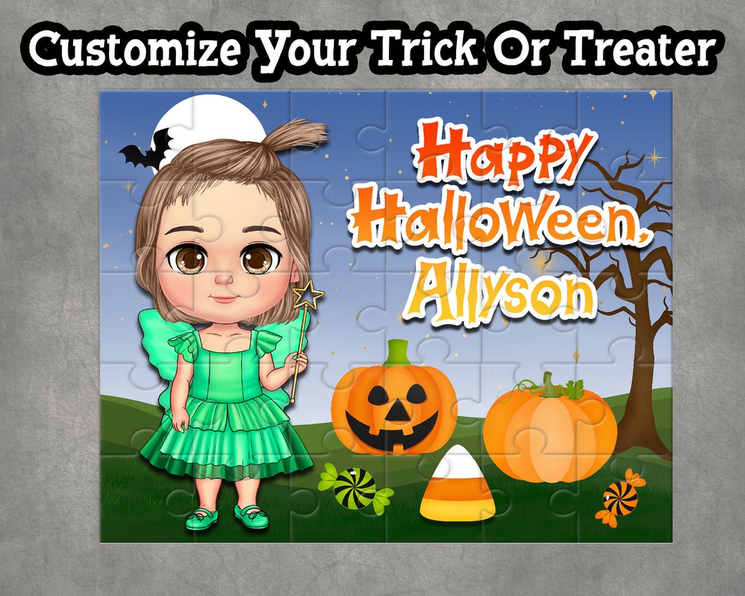 Personalized Halloween Puzzle, Halloween Activity for Kids ...