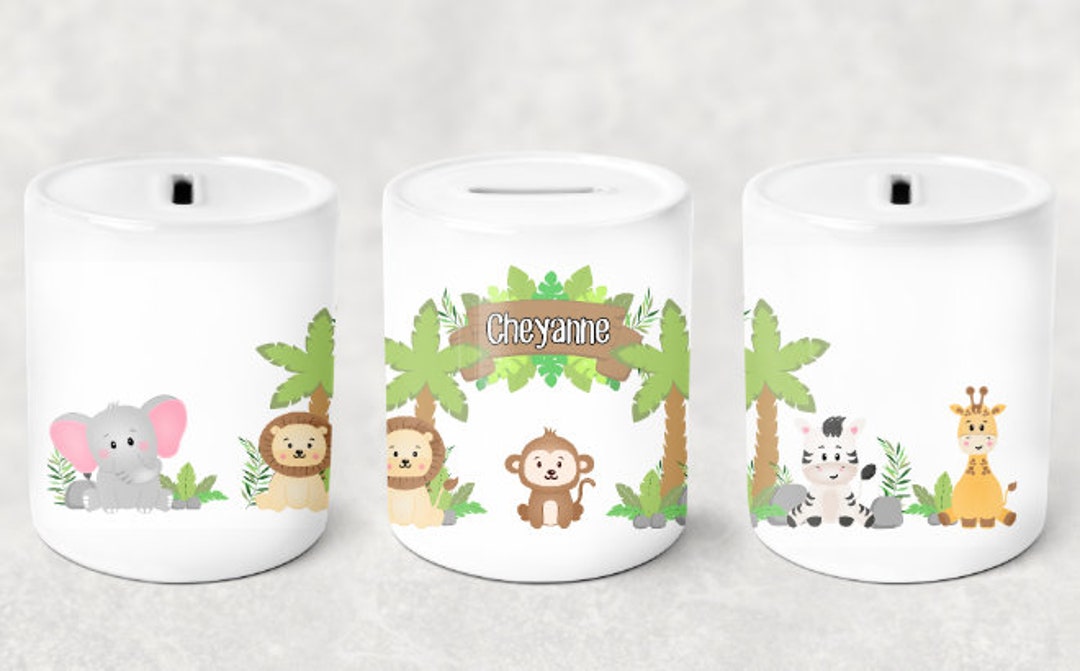 Safari Animal Coin Bank, Jungle Animal Piggy Bank, Gift for Kids, Coin ...