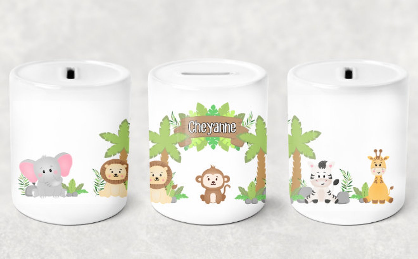 Safari Animal Coin Bank Jungle Animal Piggy bank Gift for | Etsy