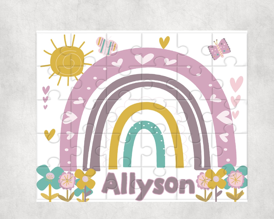 Personalized Kids Puzzle, Rainbow Puzzle , Birthday Gift for Girls ...