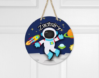 Name Sign, Astronaut Space Kids Room Sign, Boys Room Decor ...