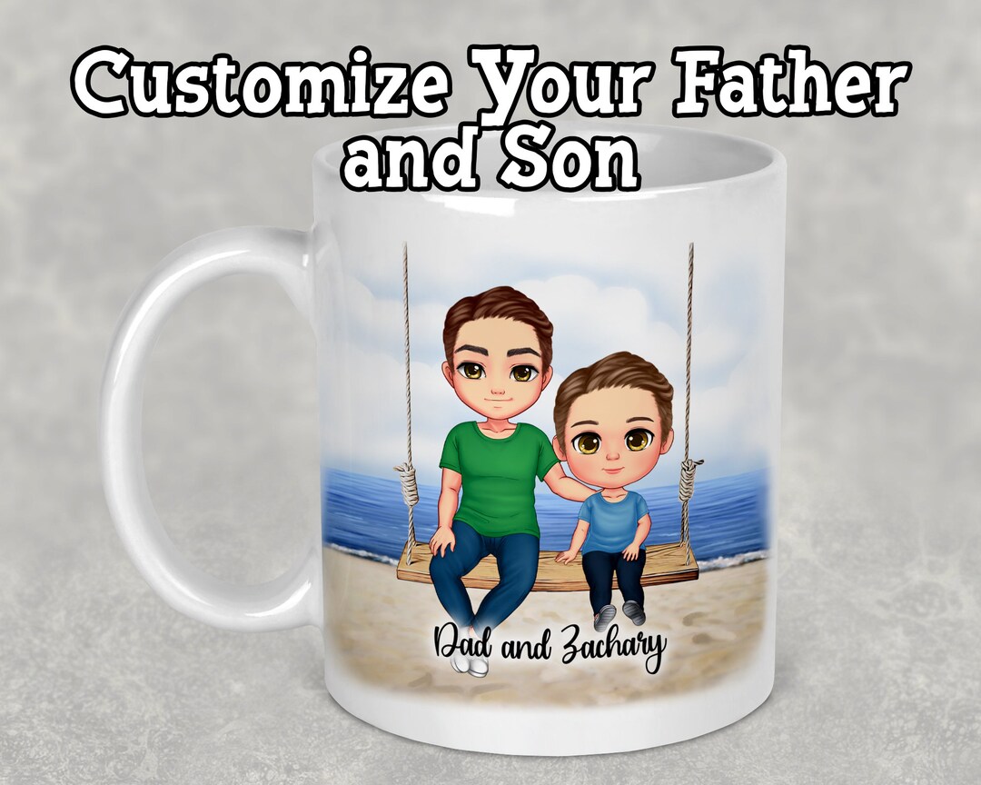 Personalized Coffee Mug for Dad, Birthday Gift for Dad, Father and Son ...