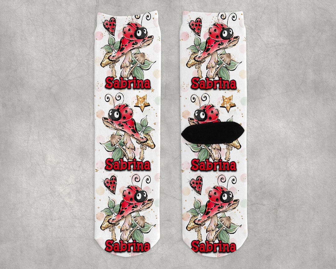 Personalized Kids Socks, Girls Lady Bug Socks, Lady Bug Birthday ...