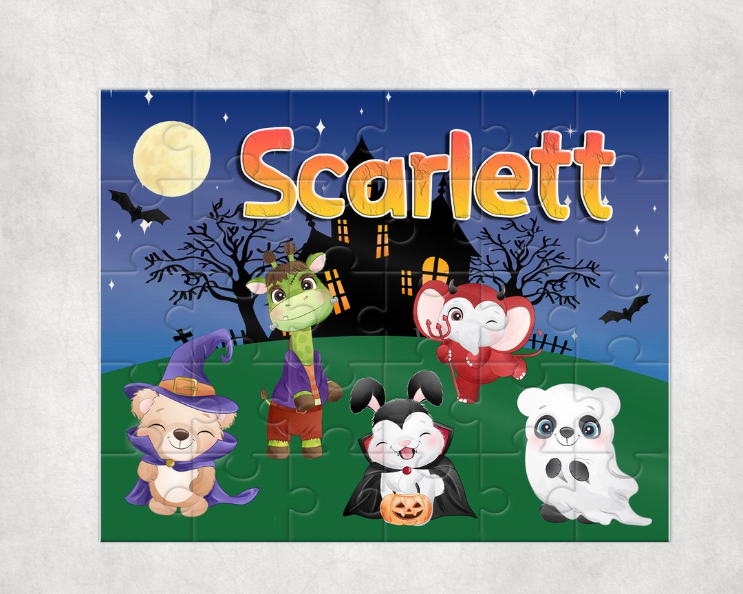 Personalized Halloween Puzzle, Halloween Activity for Kids, Halloween ...