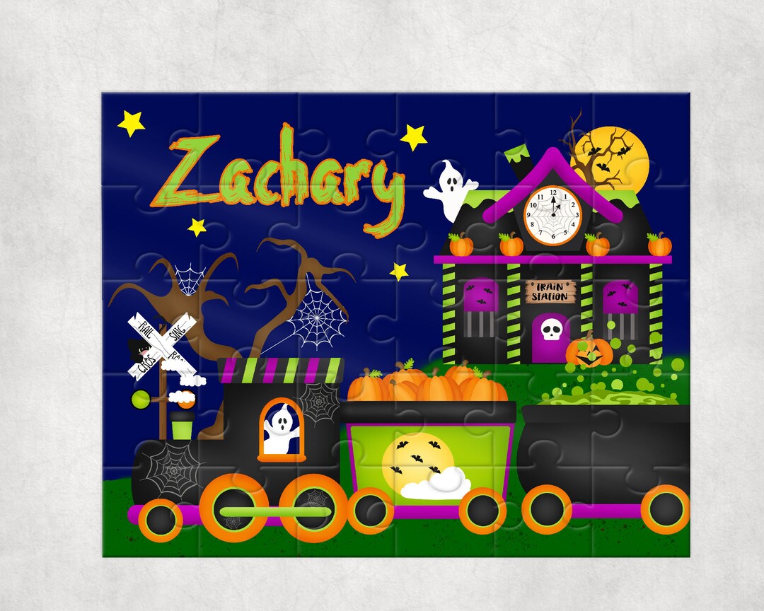 Personalized Halloween Puzzle, Halloween Activity for Kids, Train ...