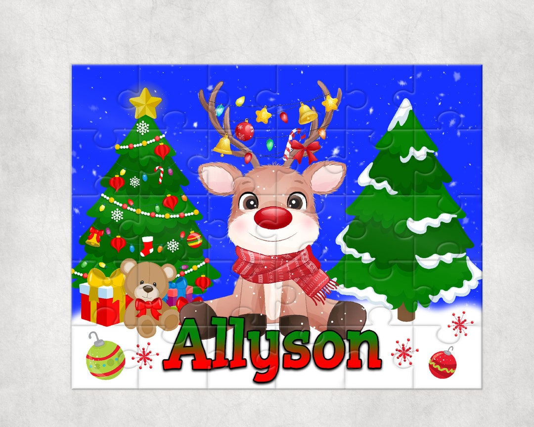 Personalized Christmas Puzzle, Personalized Reindeer Puzzle, Christmas ...