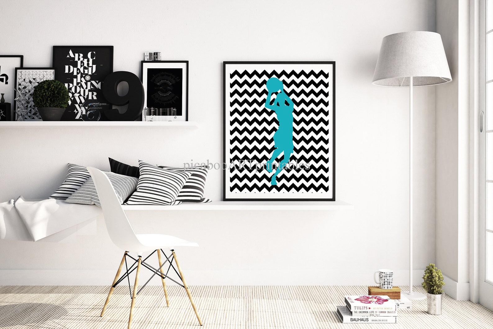 Chevron Girls Room Accents, Female Basketball, Black Teal Room Decor ...