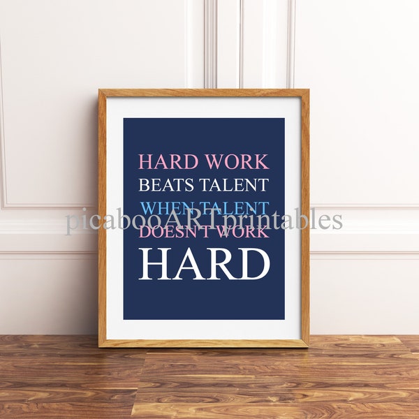 Work Hard Print - Etsy