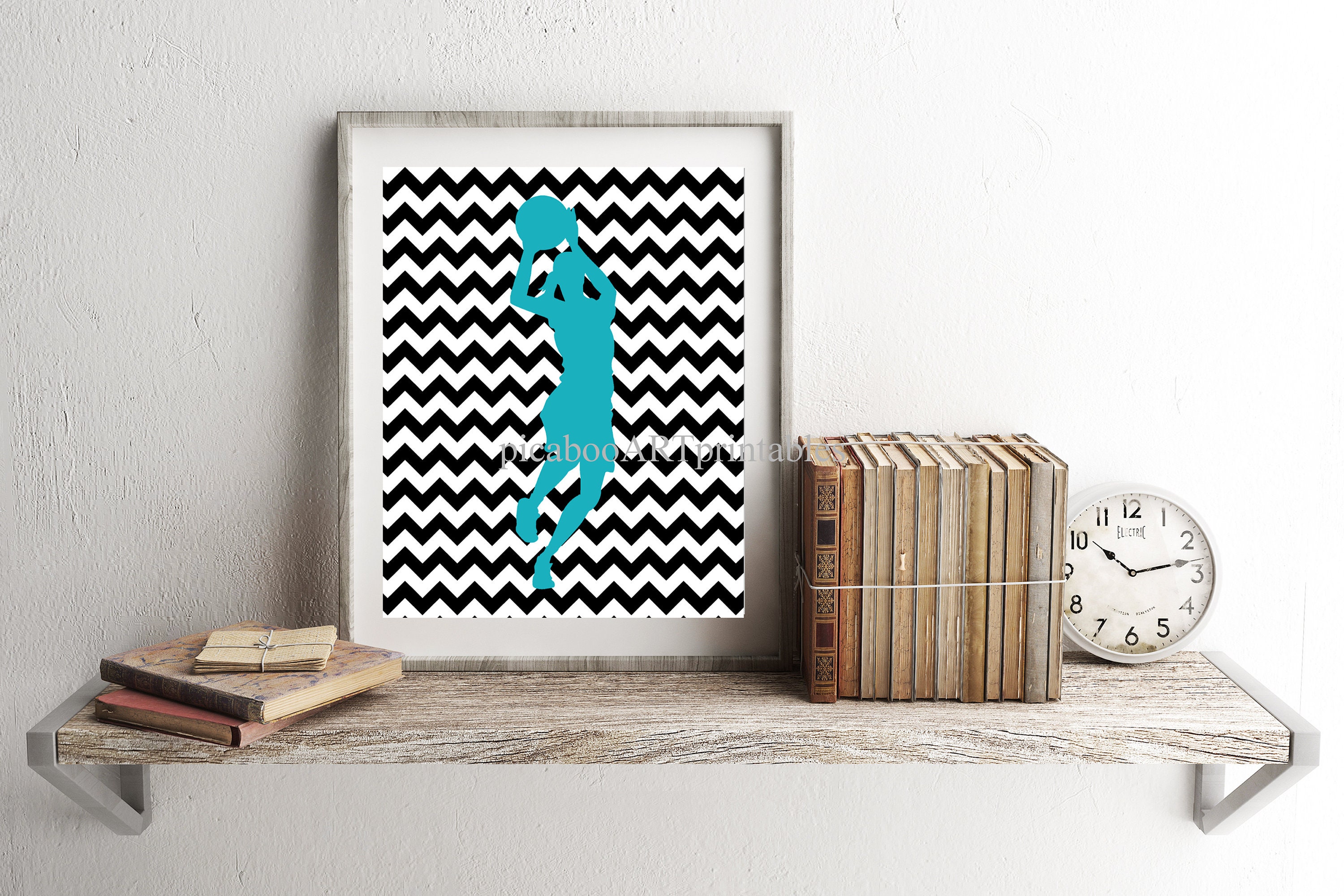 Chevron Girls Room Accents, Female Basketball, Black Teal Room Decor ...