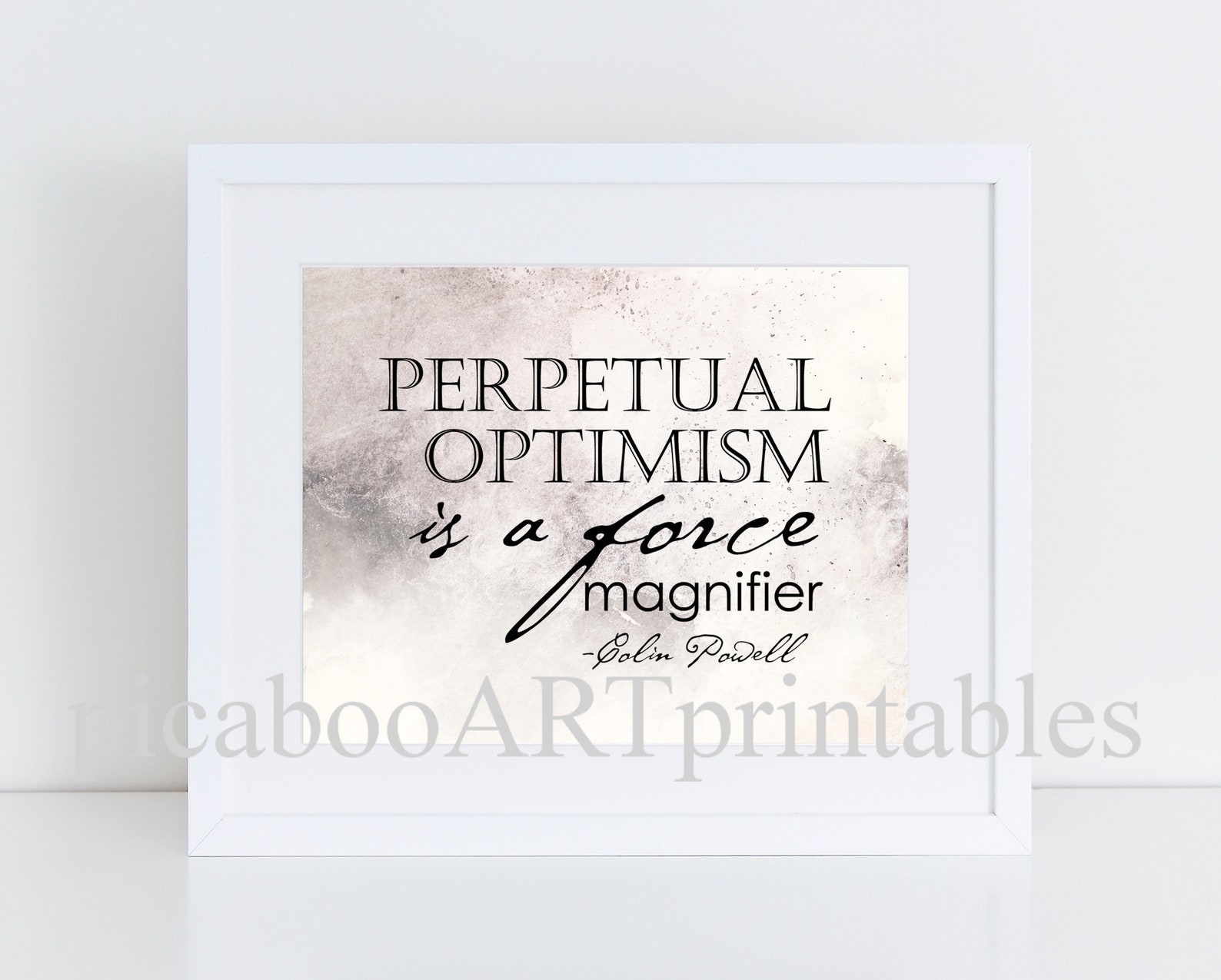 Perpetual Optimism is a Force Magnifier, Inspirational Art, Modern Home ...