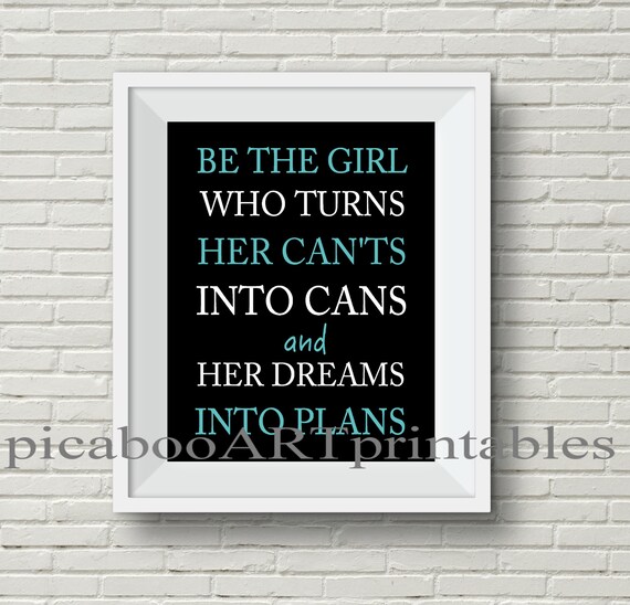 Inspiring Girls Quote Girl Power Wall Art Strong Female | Etsy