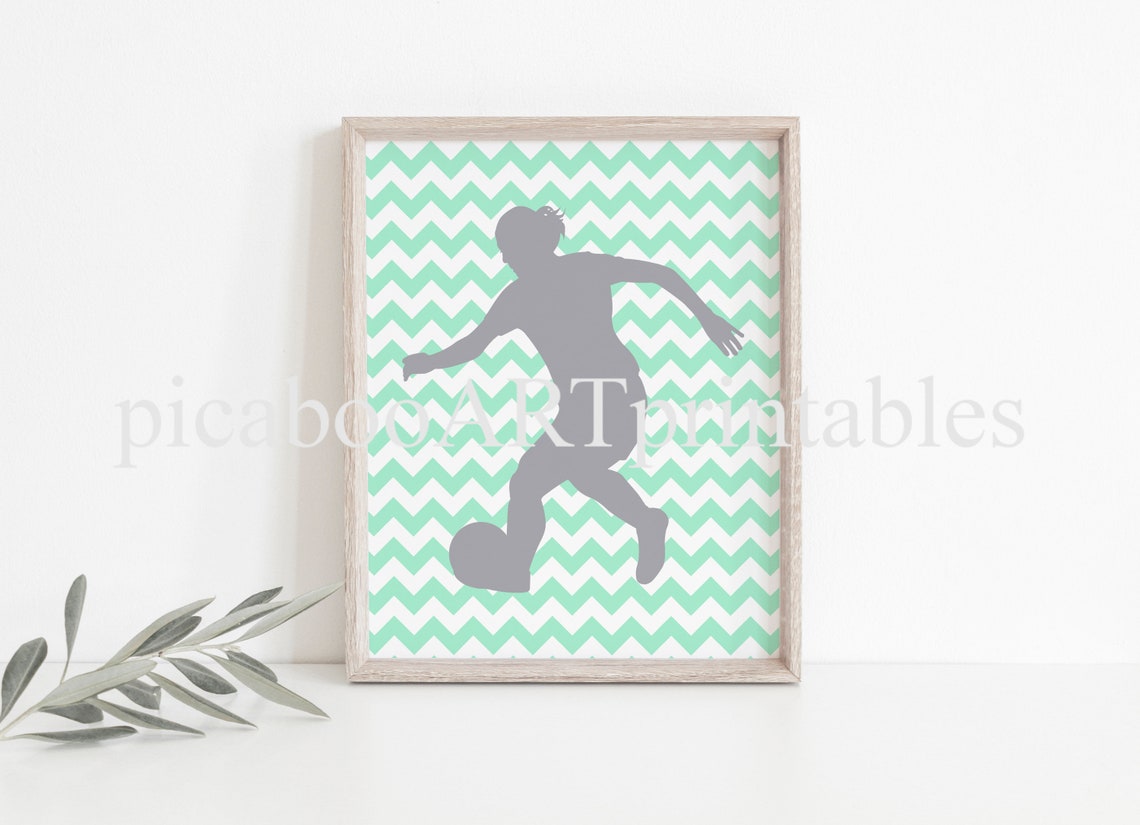 Soccer Girl Art, Female Soccer, Mint Green Room Decor, Chevron Room ...