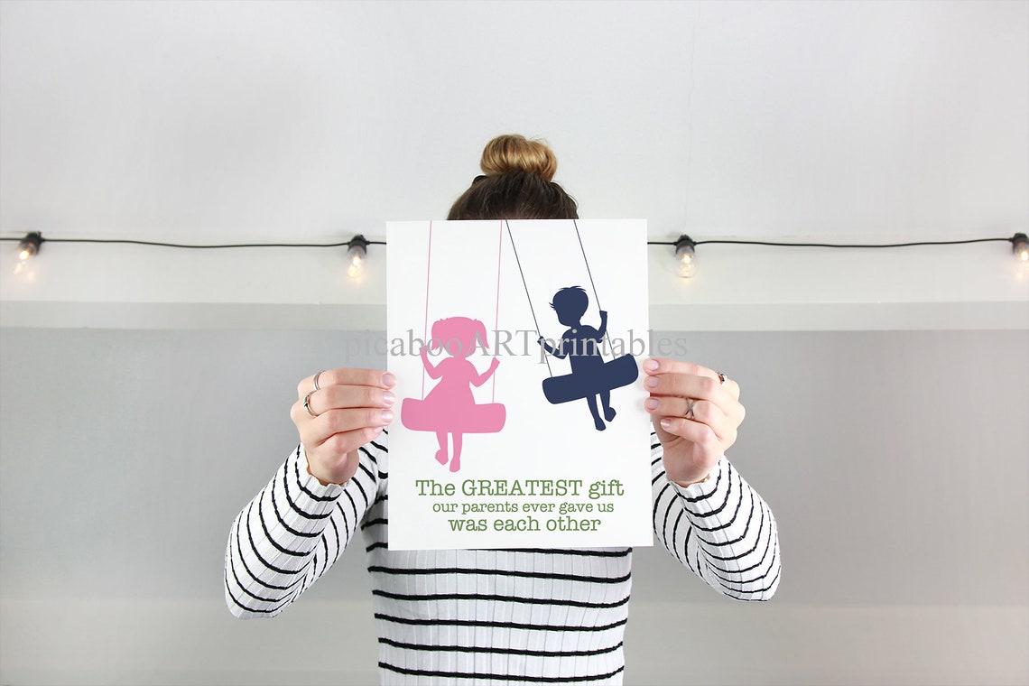 Sister Brother Wall Art, Brother Sister Art Print, Printable Kids Art ...