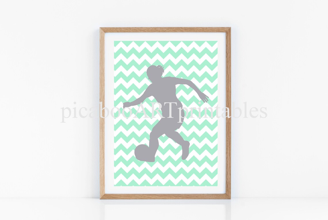 Soccer Girl Art, Female Soccer, Mint Green Room Decor, Chevron Room ...