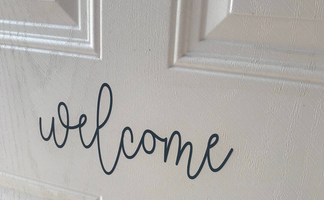 Welcome Vinyl Decal, Welcome Sticker, Vinyl Door Decal, Welcome Decal ...