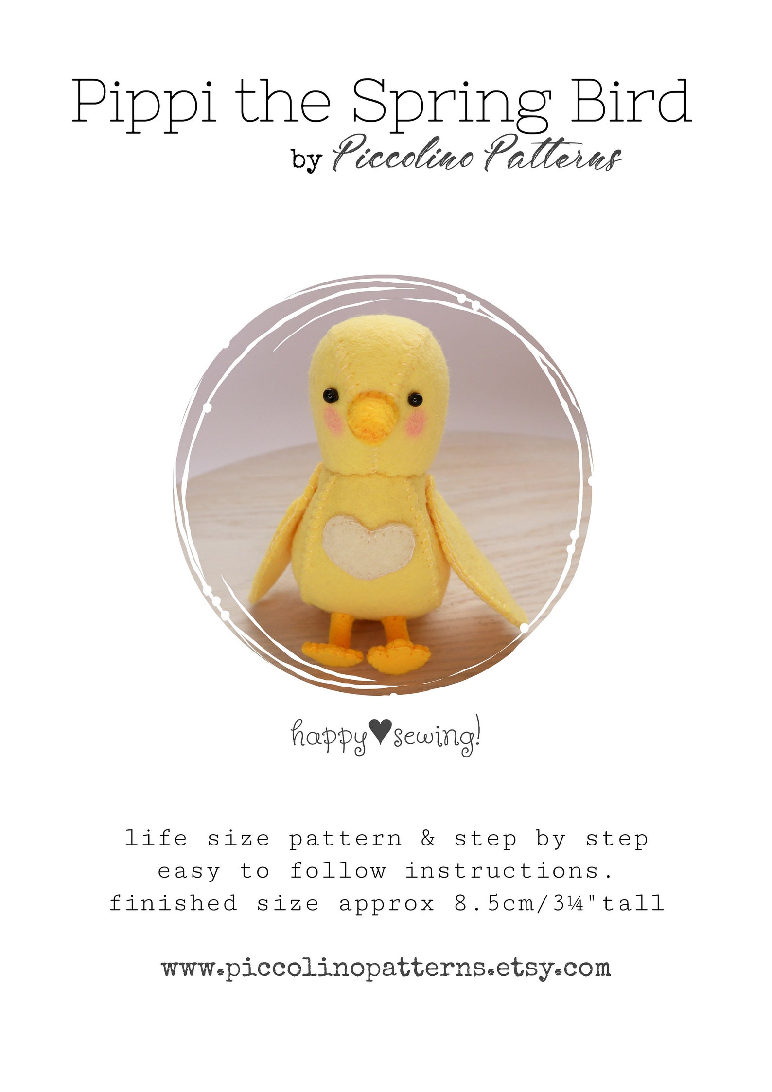 Felt Bird PDF Sewing Pattern | Pippi the Spring Bird - Etsy