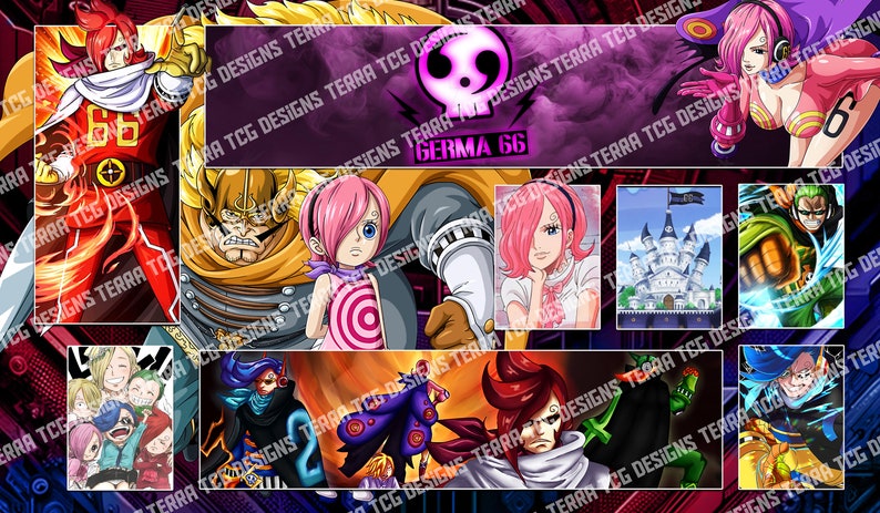 Reiju Germa 66 One Piece TCG Custom Playmat Design for the One Piece Trading Card Game Leader ...