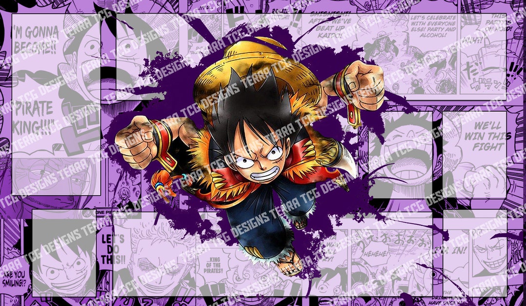 Luffy With Manga Background One Piece TCG Custom Playmat Design by ...