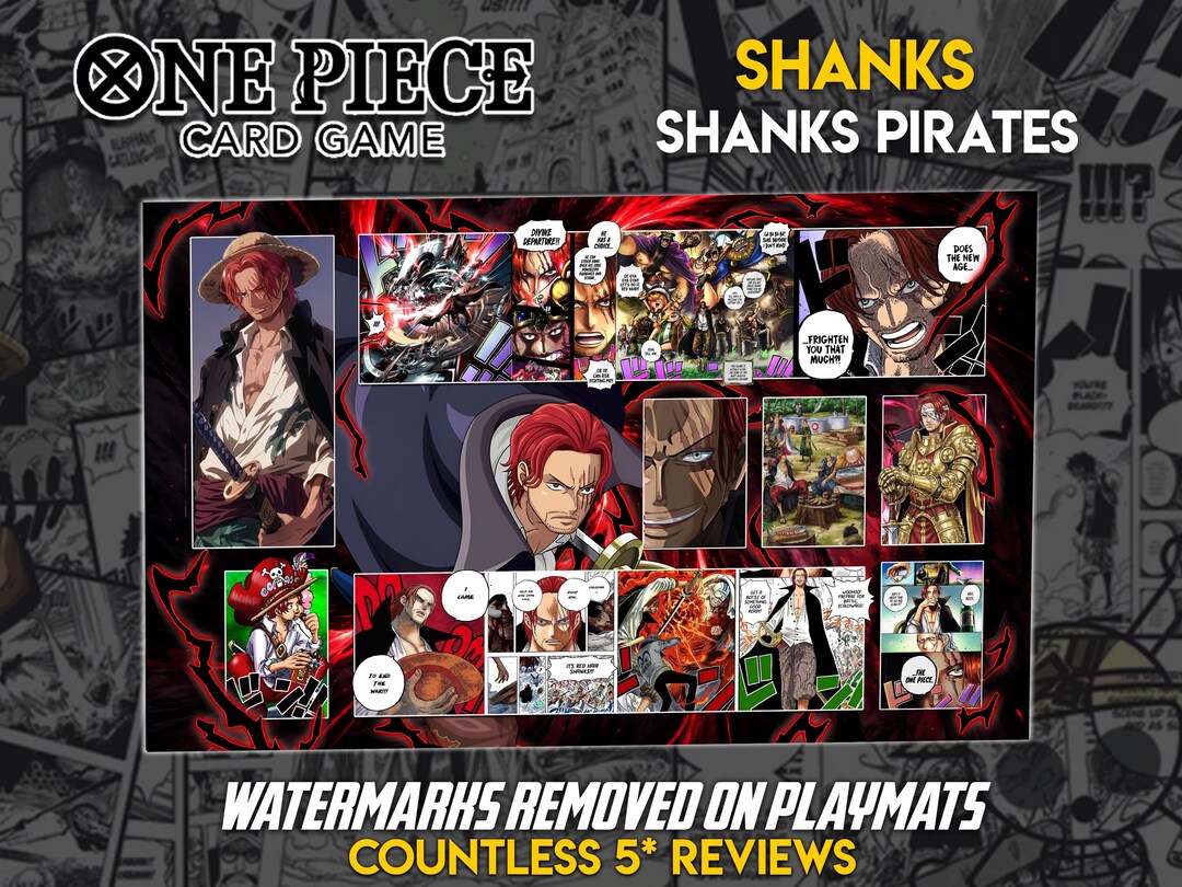 Shanks One Piece TCG Playmat: Stitched Edge Design - Shanks Pirates ...