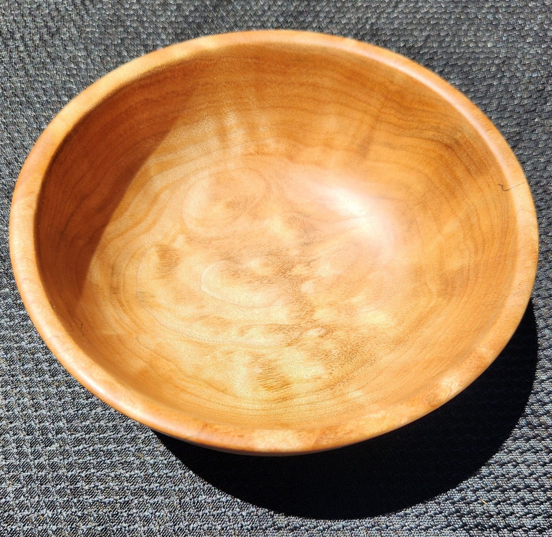 Hand Turned Curly Maple Wood Bowl - Etsy