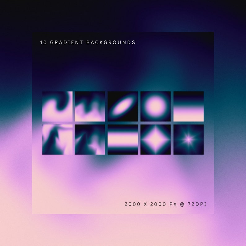 10 Dark Aesthetic Gradient Backgrounds - Modern Gradient Digital ...