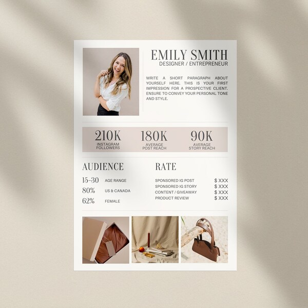 Rate Card Template - Etsy Canada