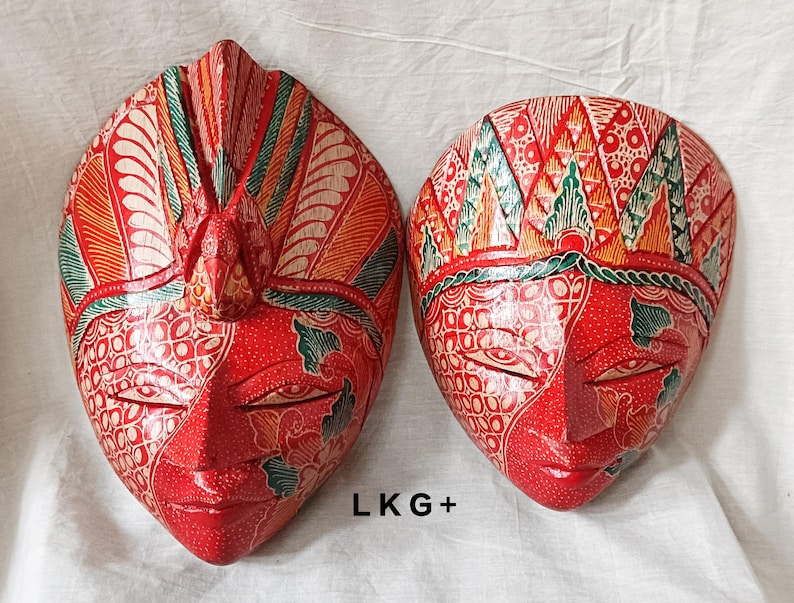 A Pair Rama Shinta Mask/free Shipping/ Wooden Wall Decor/ Indonesian ...