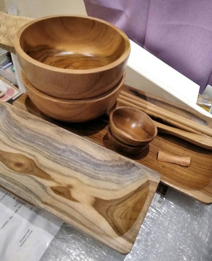 Teakwood Tableware Set/tableware Hampers/wooden Dining Set/free ...