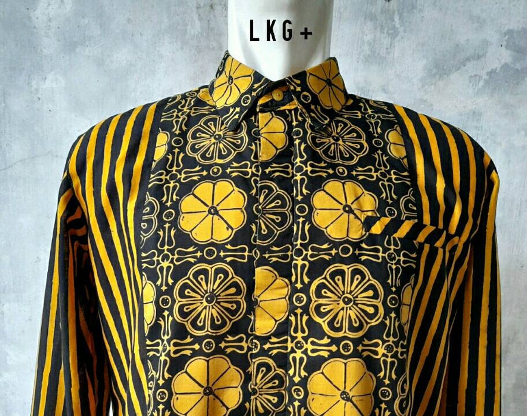Indonesian Batik Shirt/long Sleeves Hand Stamp Batik Shirt/hand Stamp ...
