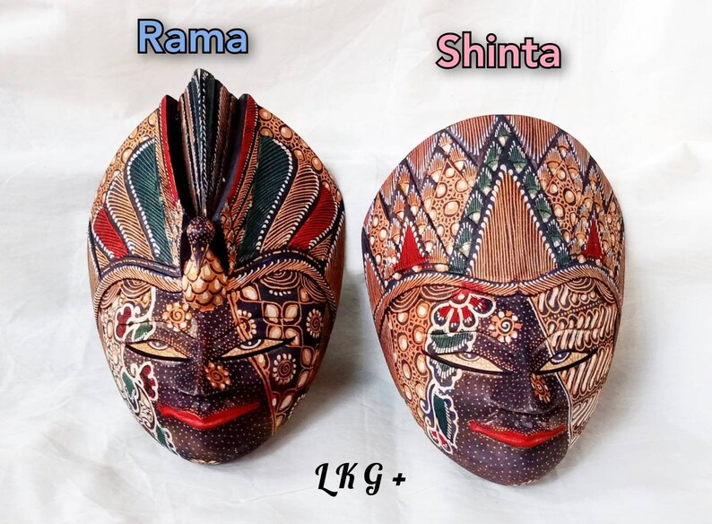A Pair Rama Shinta Mask/free Shipping/ Wooden Wall Decor/ Indonesian ...