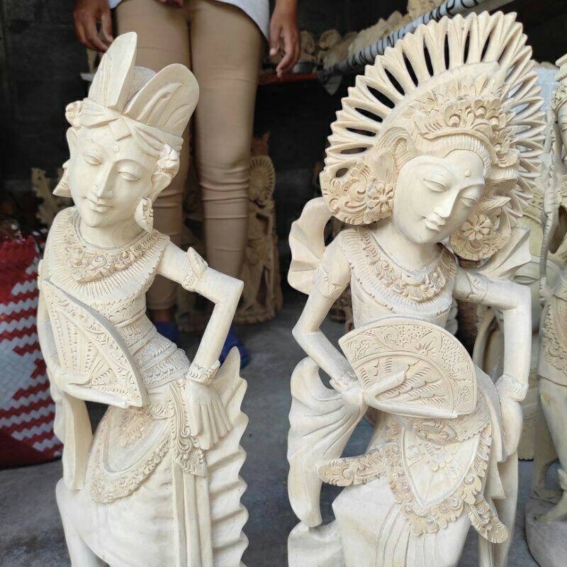 Large Balinese Dancers Statues/50 Cm Kecak Janger/wooden Balinese ...