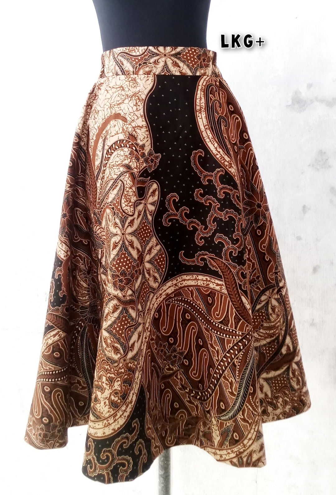 Indonesian Classic Pattern Batik Skirt/waist 76 Cm - 106 Cm / Half ...