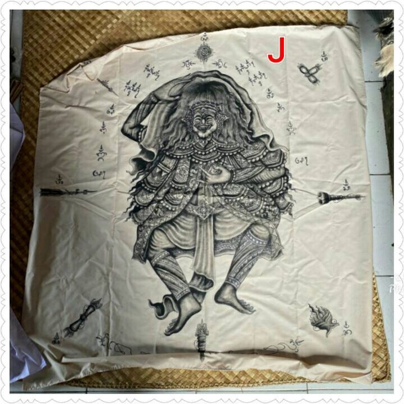 Handpainting Rangda's Head Cover Cloth/rangda Handpainting Wall Decor ...