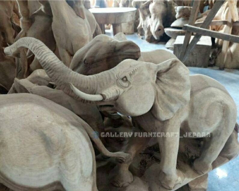 Wooden Elephants Relief/solid Suar Wood Elephants Sculpture/ Wooden ...