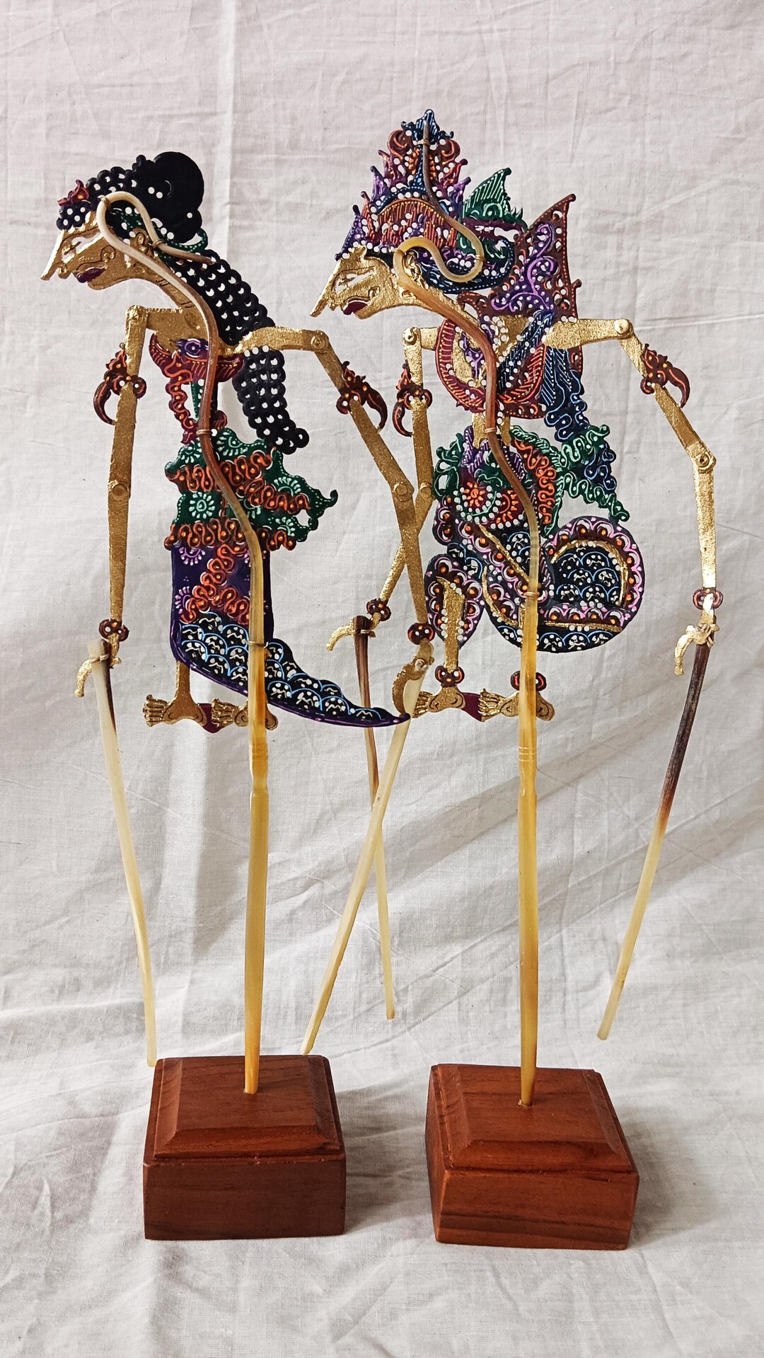 Fine Quality Couple Shadow Puppets Rama Shinta/javanese Shadow Puppets ...