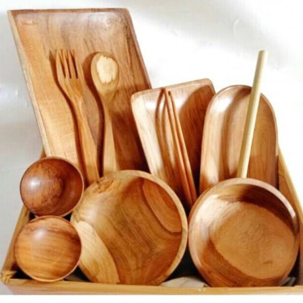 Wooden Tableware Set - Etsy