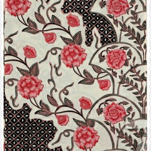 Premium Cotton Batik/rose Pattern Indonesian Batik/batik Sarong/sewing ...