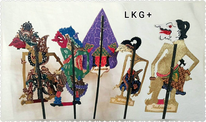 Mini Shadow Puppets in Set of 5 Pcs and Set of 10 Pcs/indonesian Wayang ...
